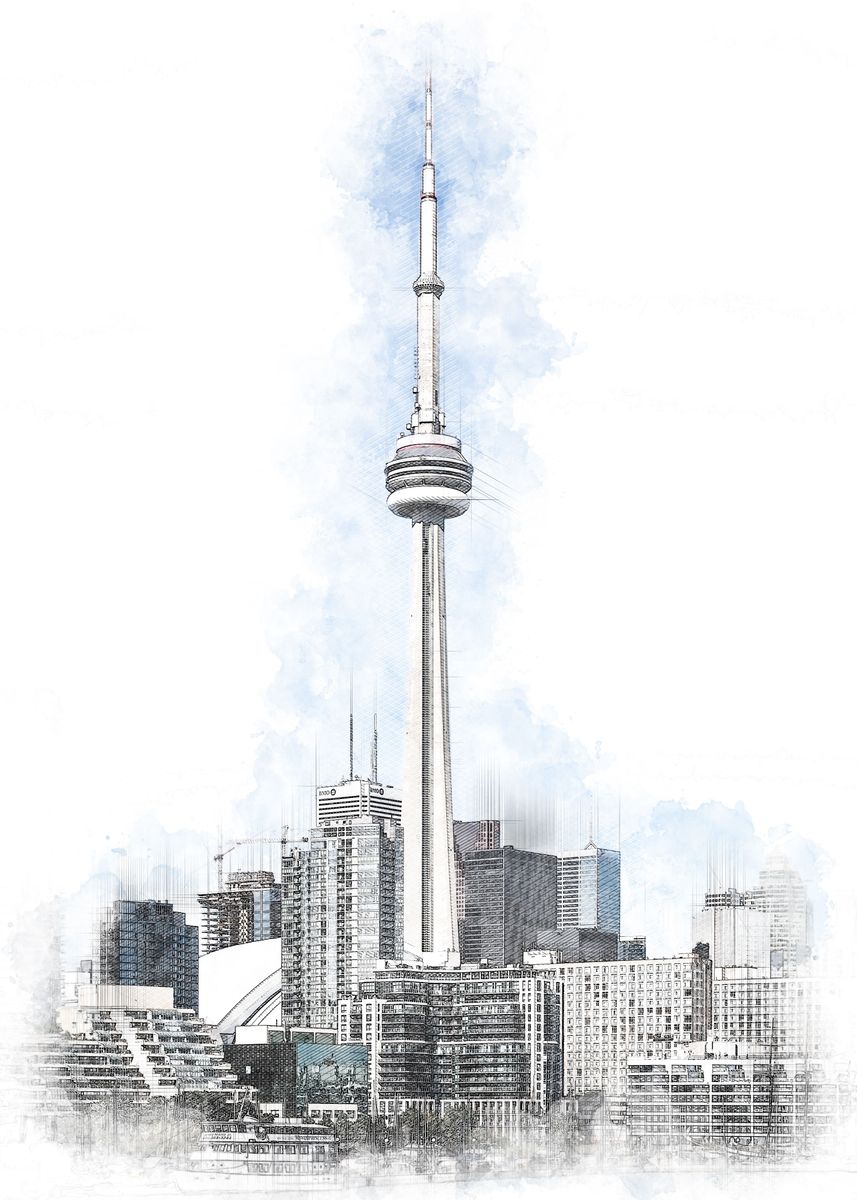 'CN Tower Toronto Canada' Poster, picture, metal print, paint by Cornel ...