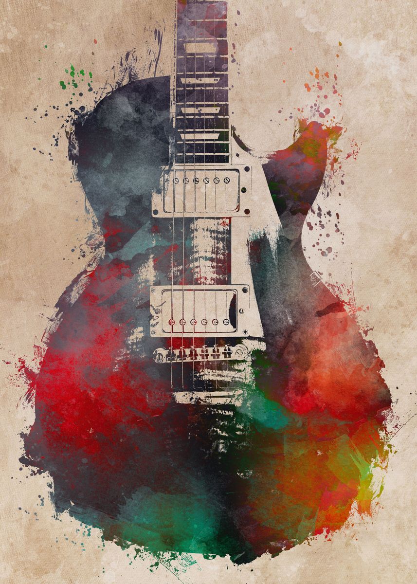 'Guitar' Poster by JBJart Justyna Jaszke | Displate