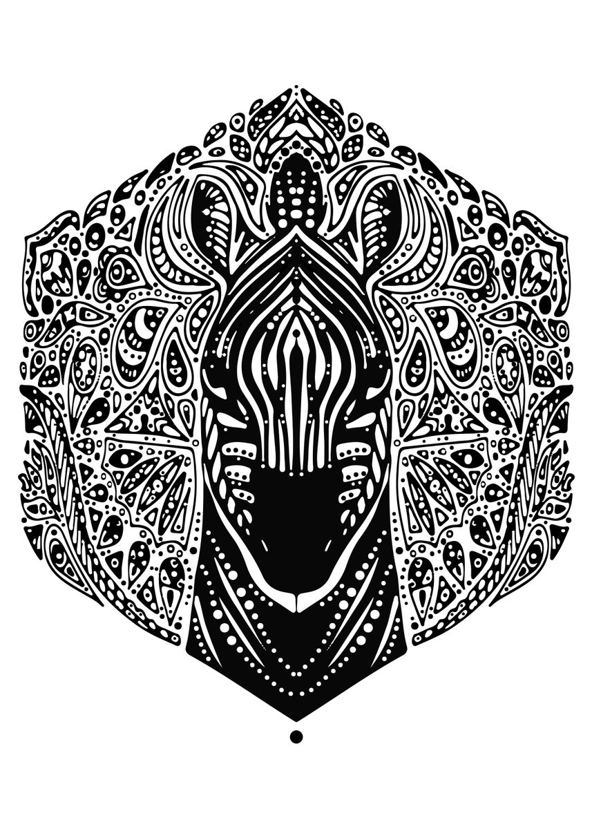 'Zebra Mandala - Intricate Black and White' Poster by Ana Novakovic ...