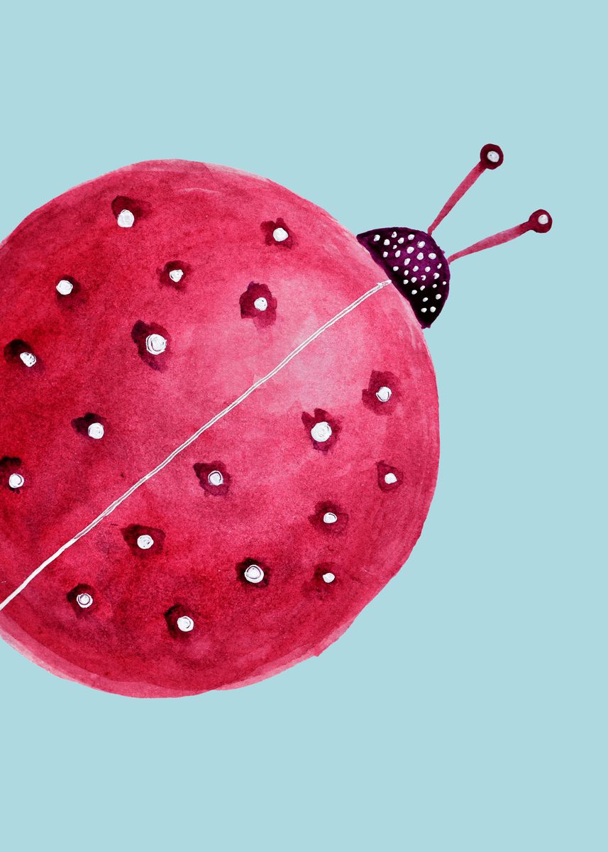 'Beautiful Abstract Watercolor Ladybug' Poster by Boriana Petrova ...