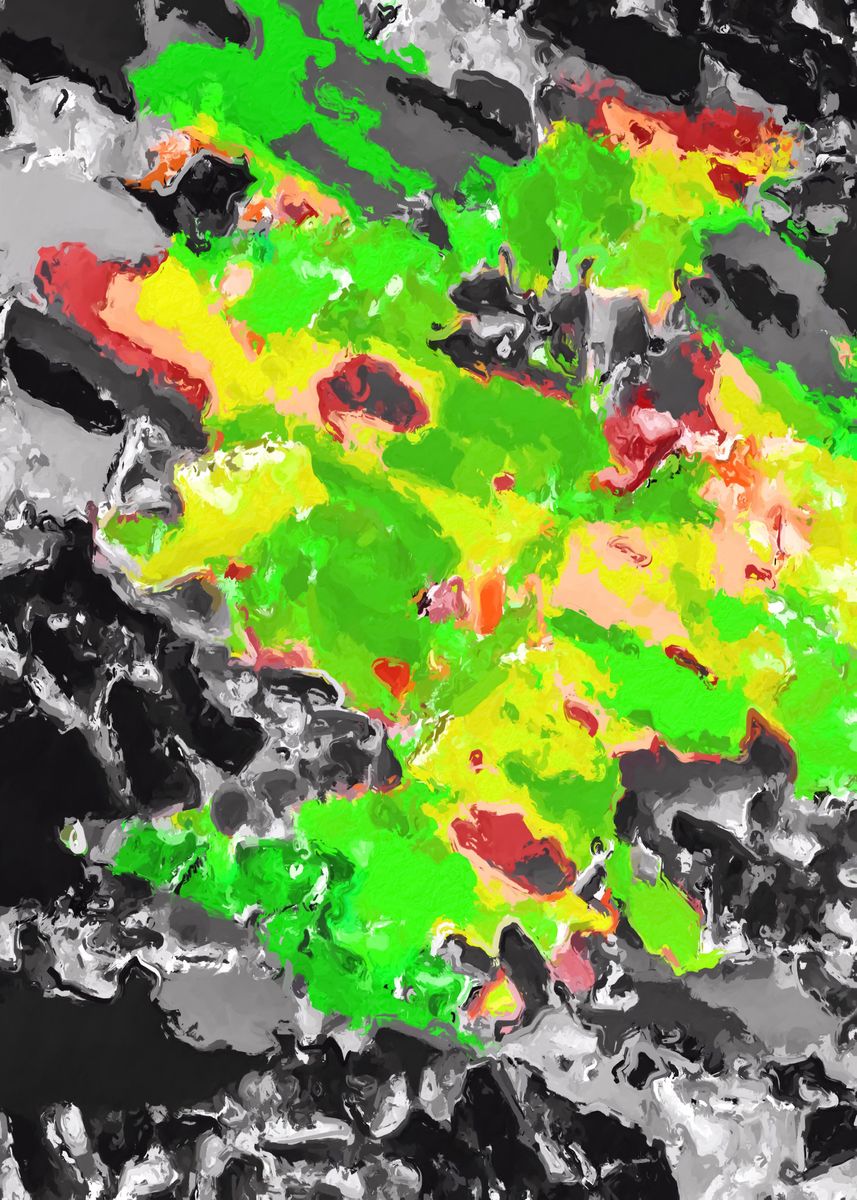 'psychedelic splash painting abstract texture in in' Poster, picture ...