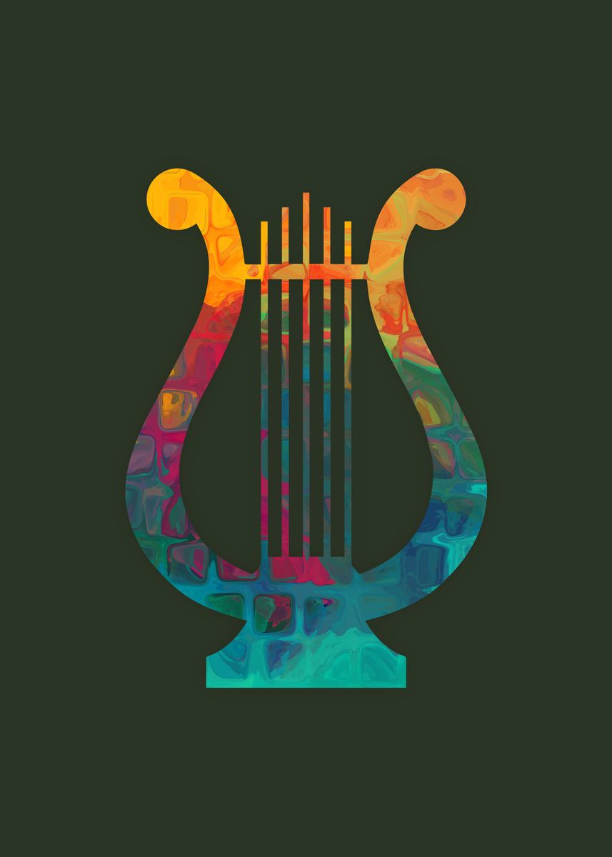 'Lyre' Poster, picture, metal print, paint by Leandro Jorge | Displate