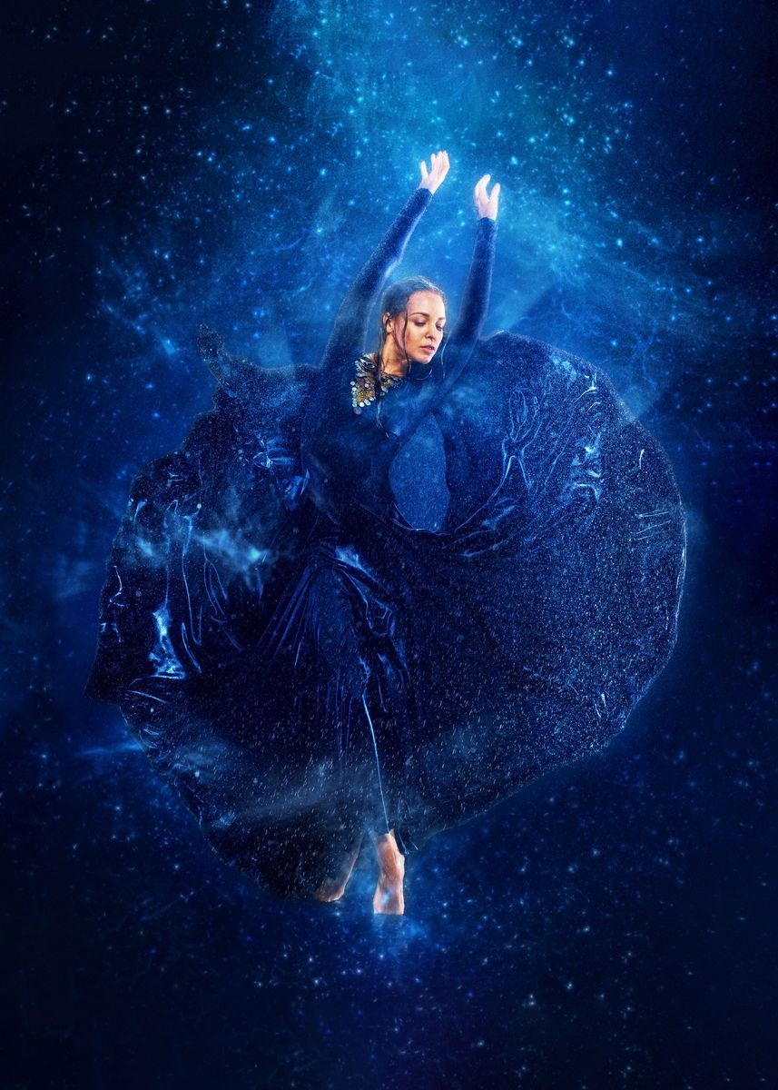 'Blue Swan Ballerina Stardust Dancing' Poster, picture, metal print ...