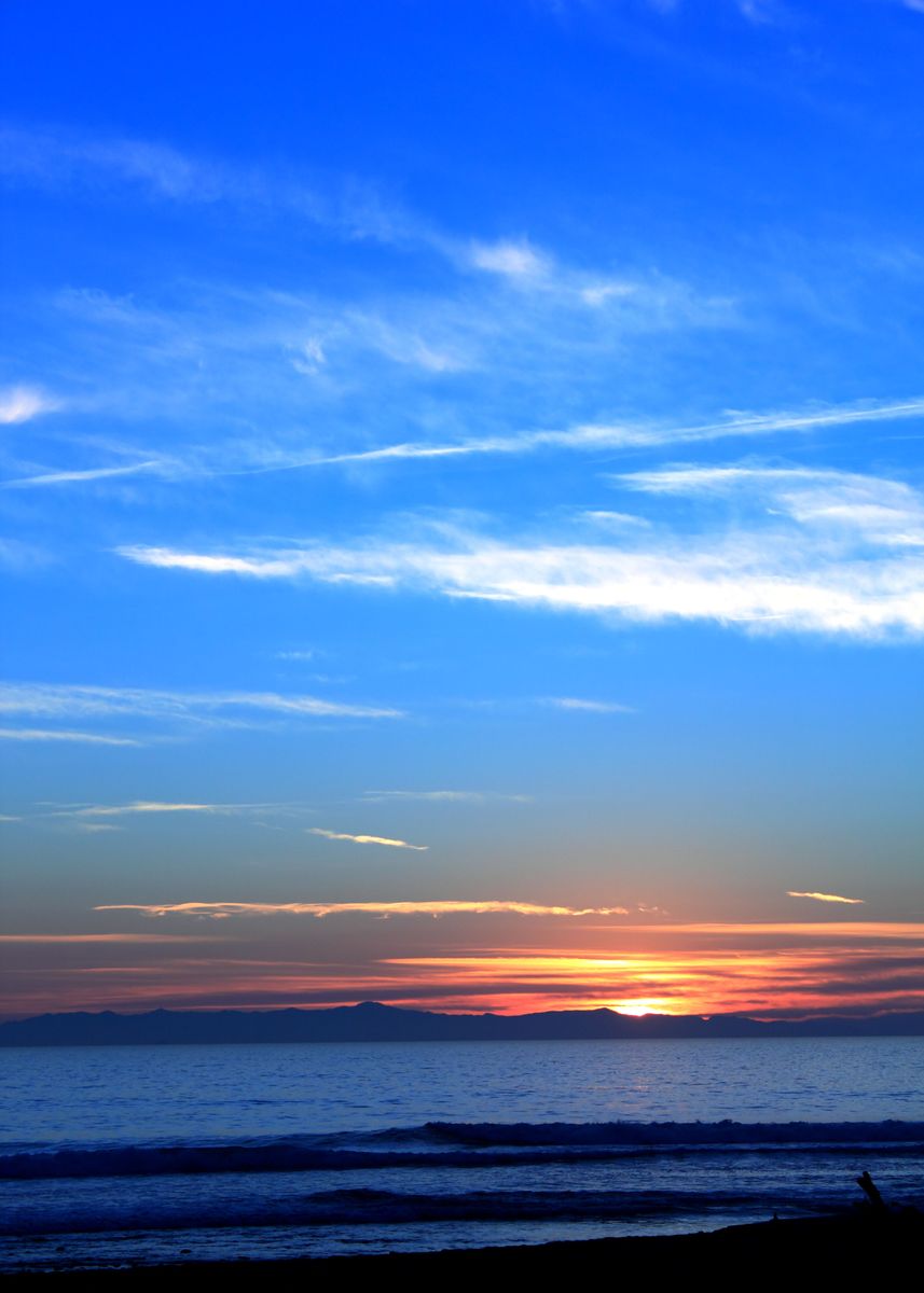 'Sunset Ocean Blue' Poster, picture, metal print, paint by Henrik ...