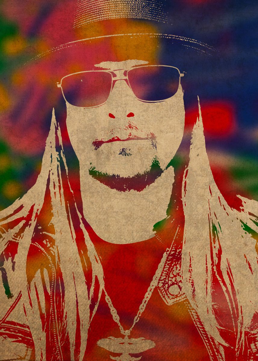 'Kid Rock Watercolor Portrait' Poster, picture, metal print, paint by ...