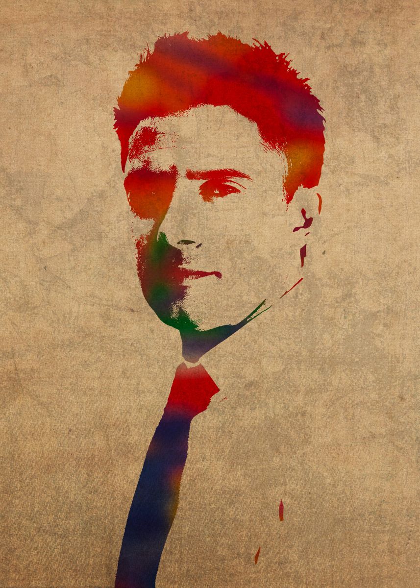 'Topher Grace Watercolor Portrait' Poster, picture, metal print, paint ...