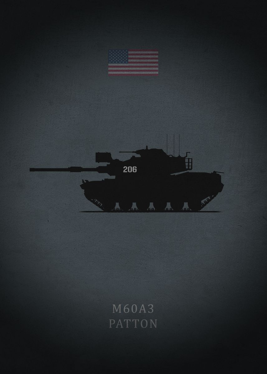 'M60A3 Patton' Poster, picture, metal print, paint by Iwoko | Displate
