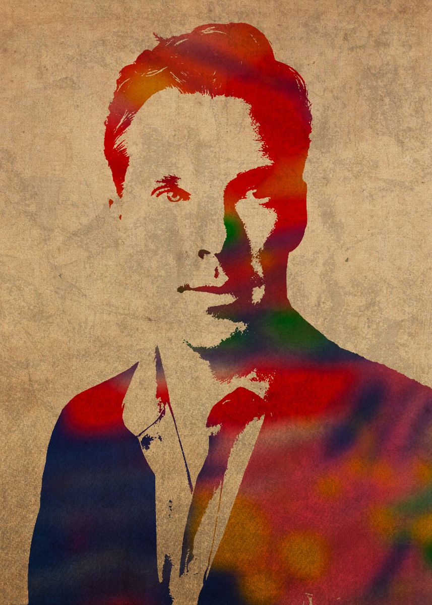 'Benedict Cumberbatch Watercolor Portrait' Poster, picture, metal print ...