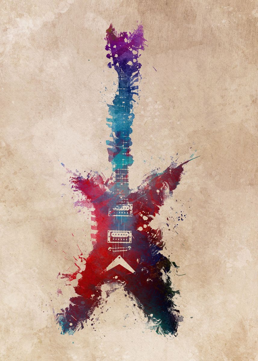 'Guitar' Poster, picture, metal print, paint by JBJart Justyna Jaszke ...