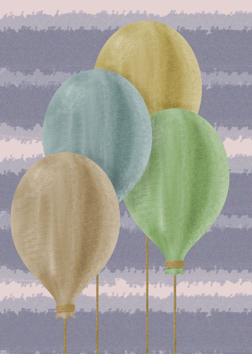 'Balloons' Poster by Elomin Sha | Displate