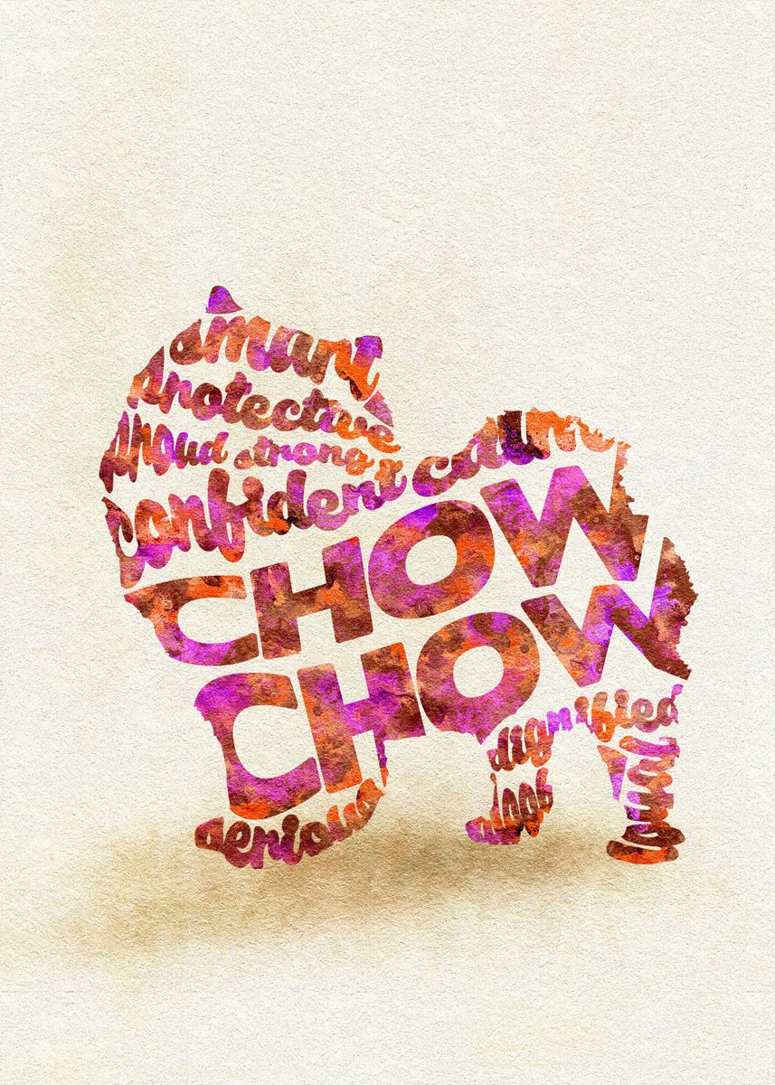 'Chow Chow Dog Typography' Poster by Deniz A. | Displate