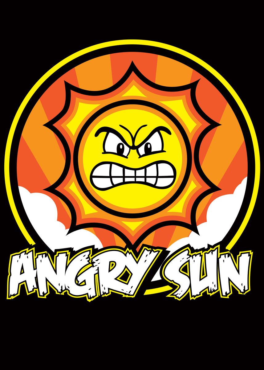 'Angry Sun' Poster, picture, metal print, paint by Dale Hutchinson ...