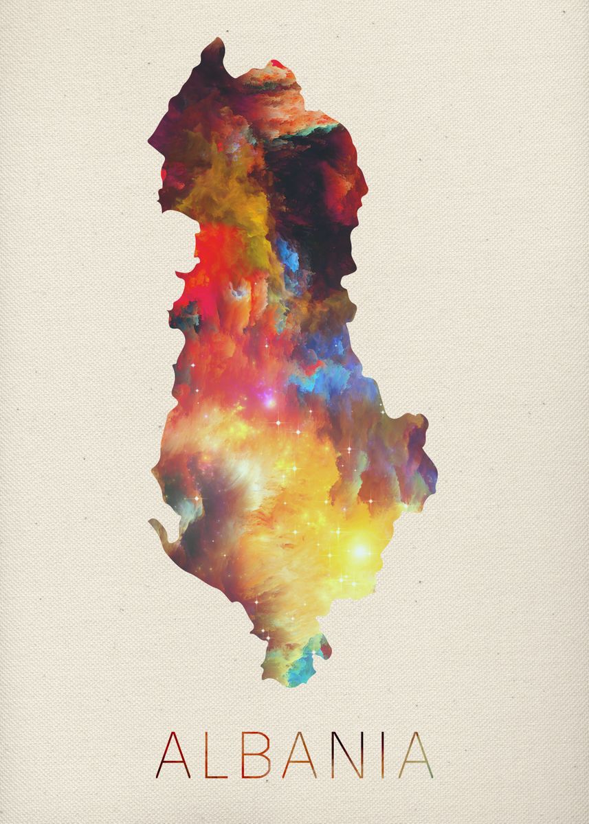 'Albania Watercolor Map' Poster by Design Turnpike | Displate