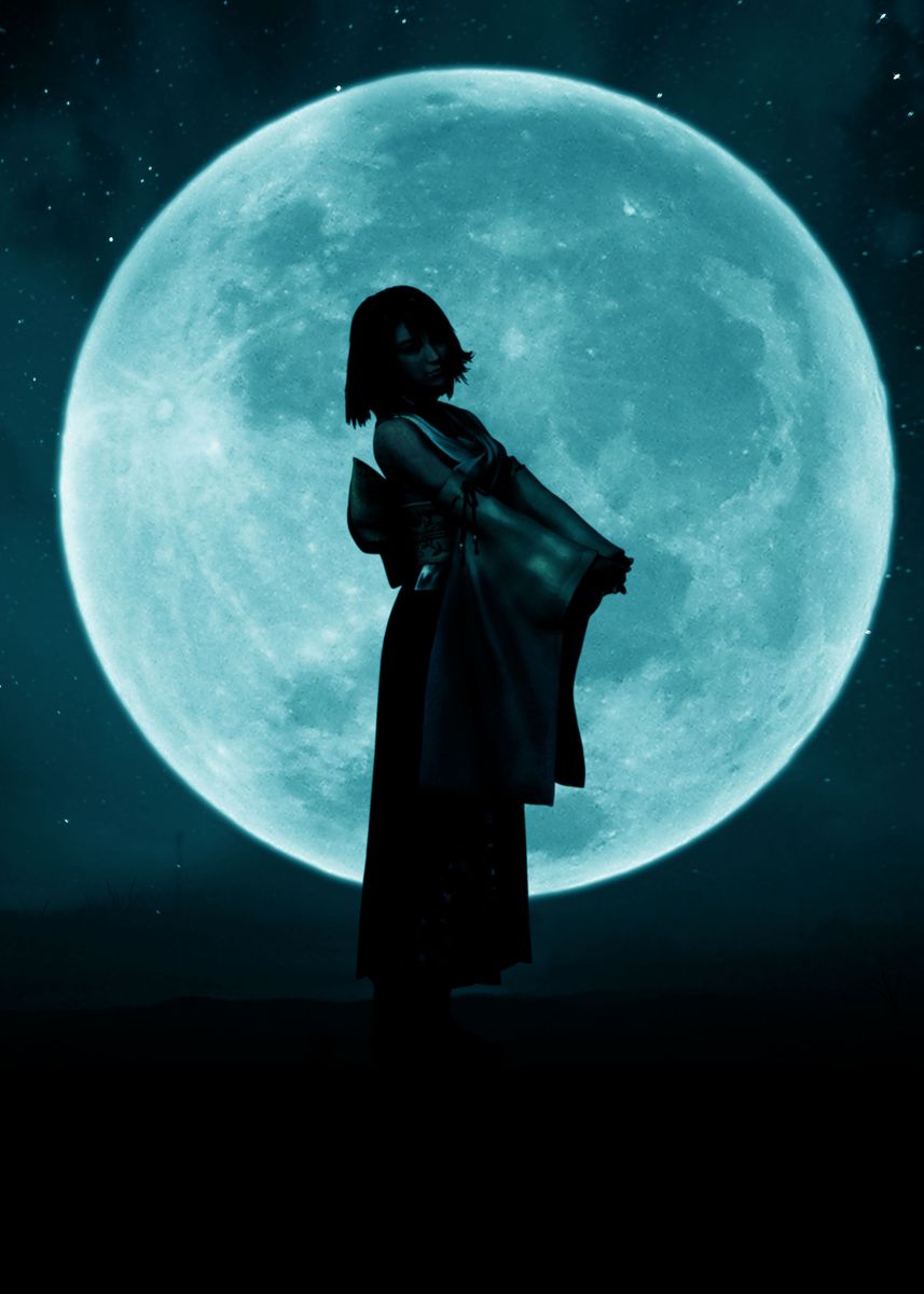 'Blue Moon Yuna ' Poster, picture, metal print, paint by anm diz | Displate
