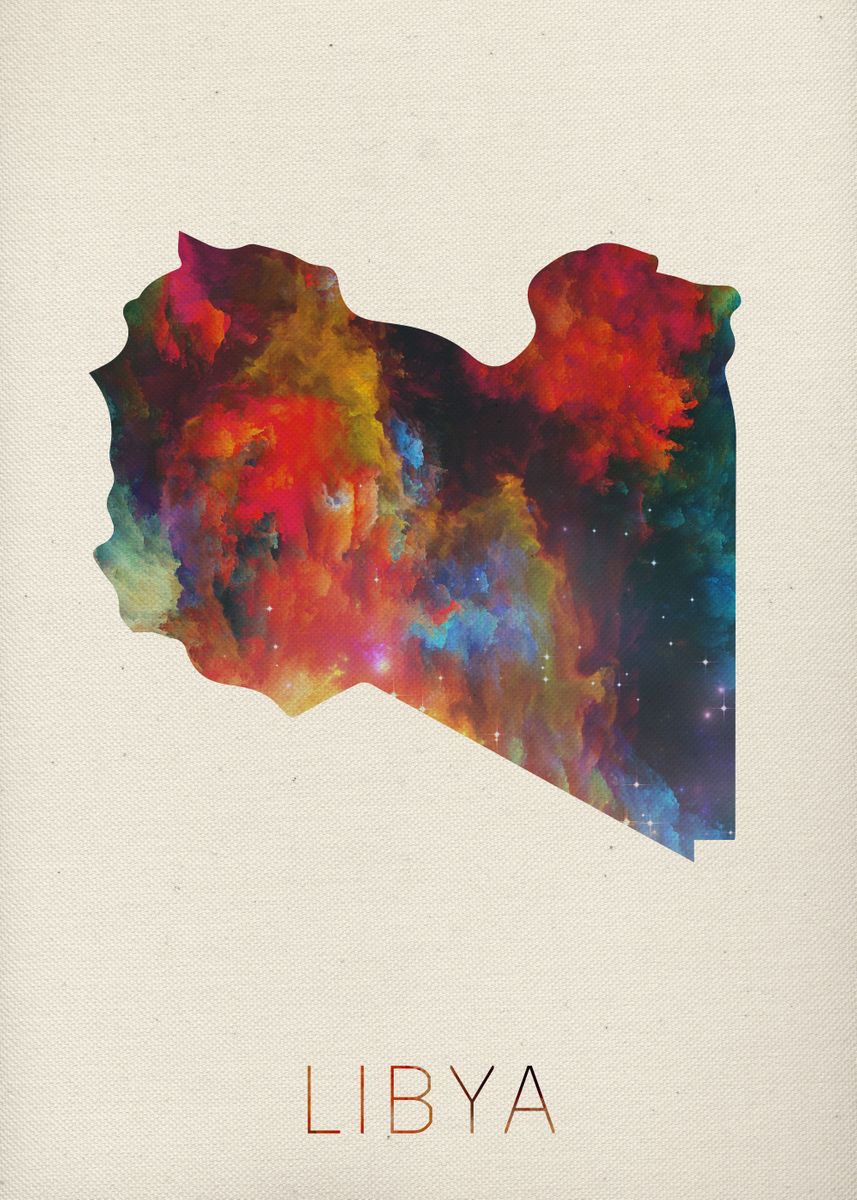 'Libya Watercolor Map' Poster, picture, metal print, paint by Design ...