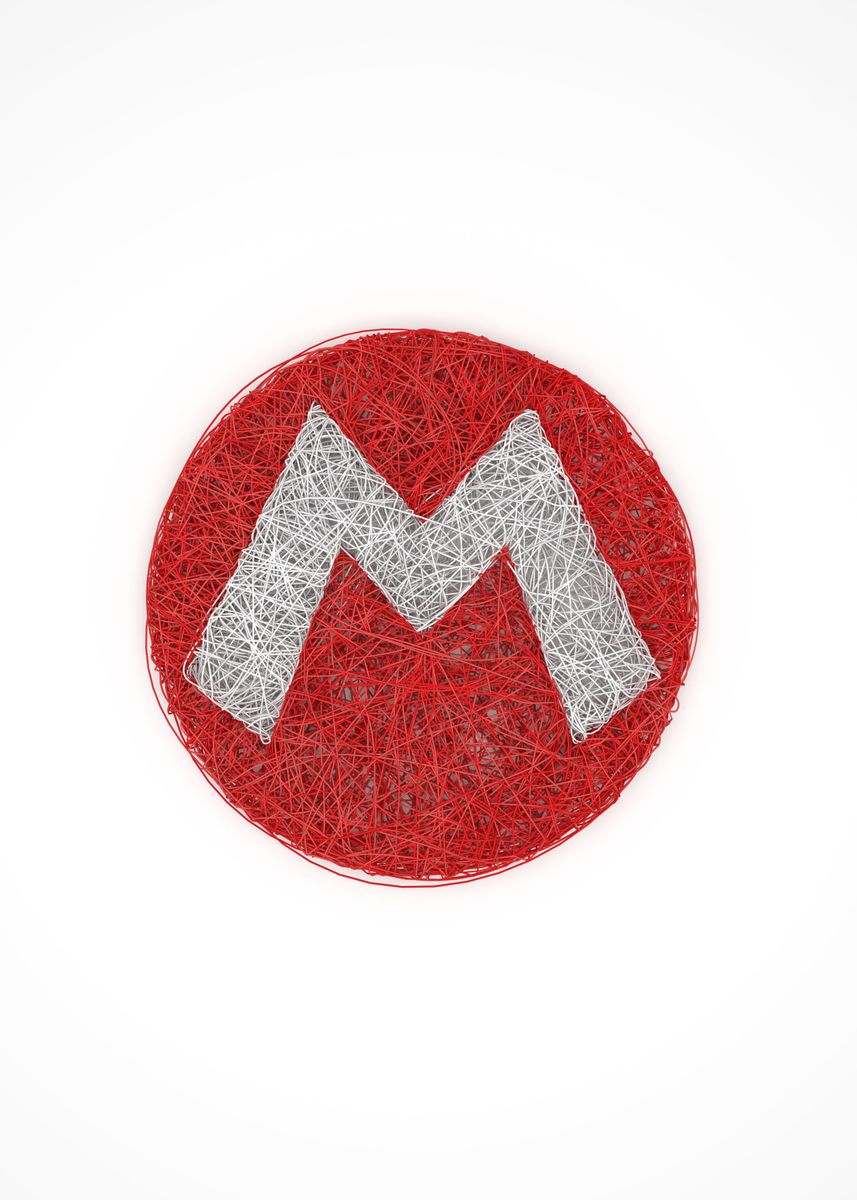 'Fiber Mario M' Poster, picture, metal print, paint by Jayden Schmich ...