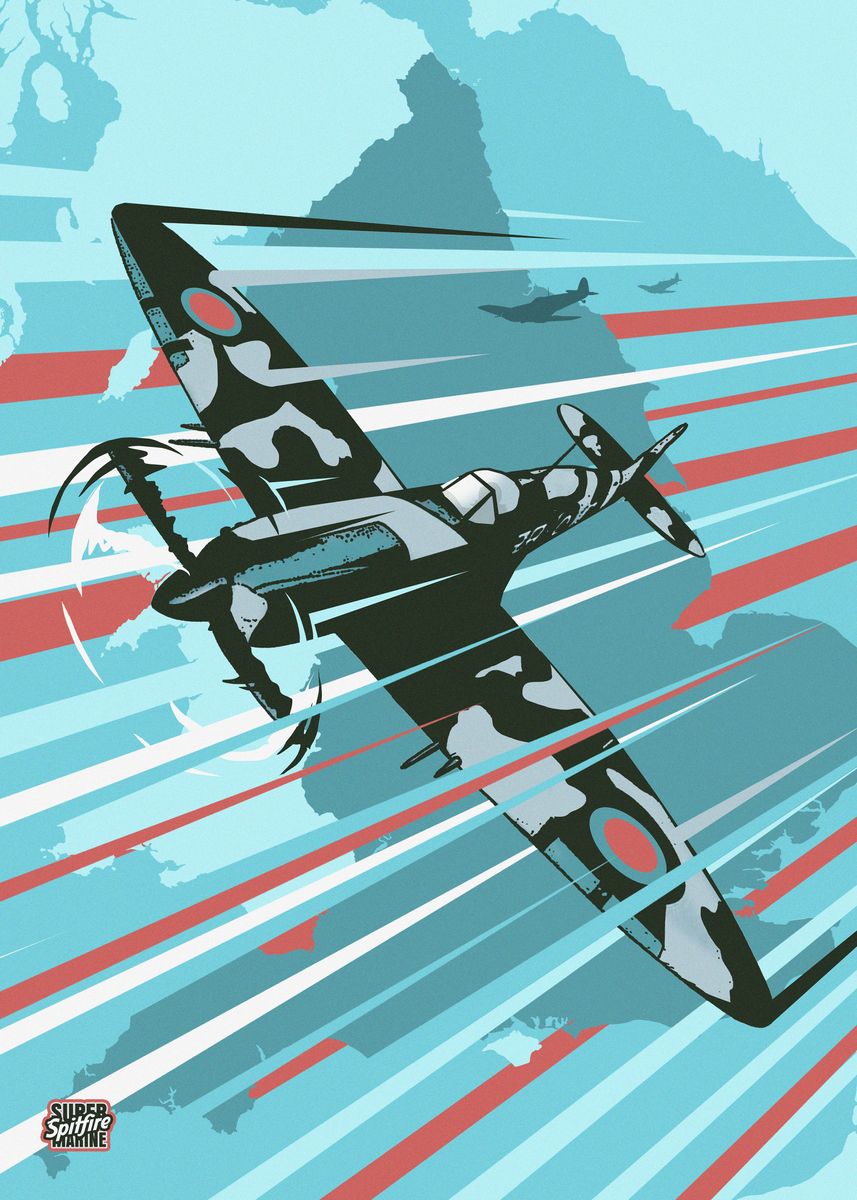 'Spitfire' Poster, picture, metal print, paint by Eden Design | Displate