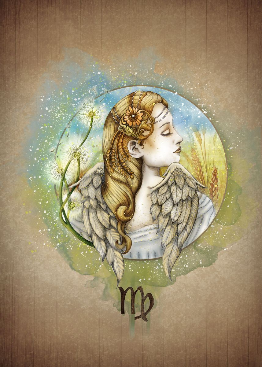 'Virgo Zodiac Sign ' Poster, picture, metal print, paint by Marine Loup ...