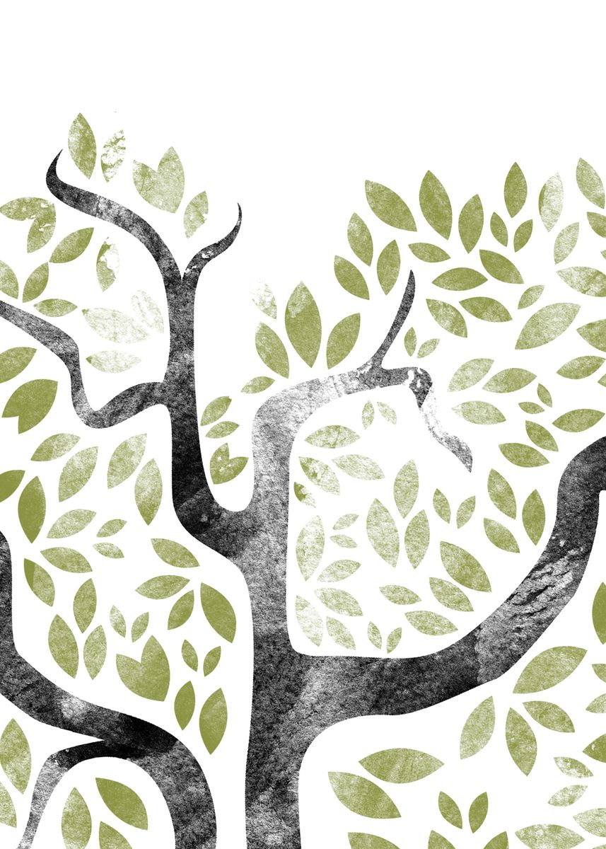 'raising branches' Poster, picture, metal print, paint by Rui Faria ...