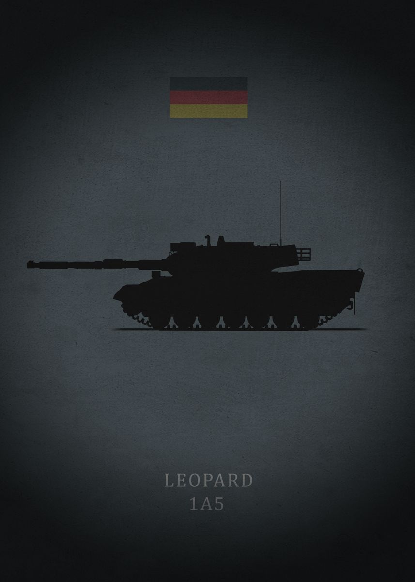 'Leopard 1A5' Poster, picture, metal print, paint by Iwoko | Displate