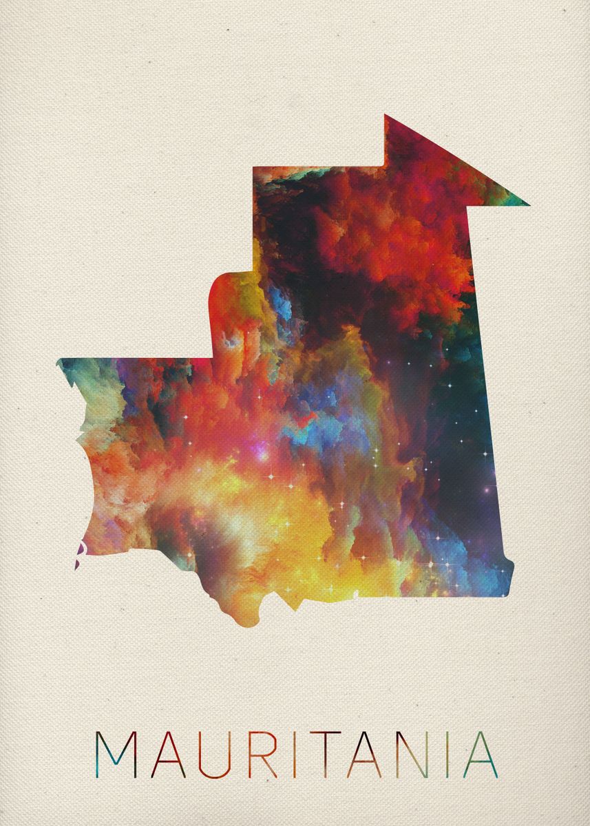 'Mauritania Watercolor Map' Poster by Design Turnpike | Displate