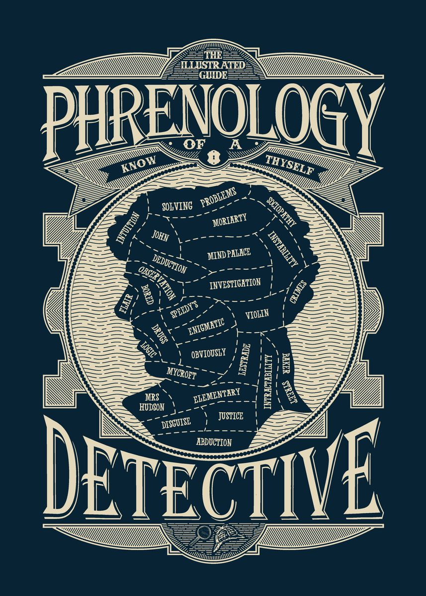 'Phrenology of a detective' Poster by LanfaTees | Displate