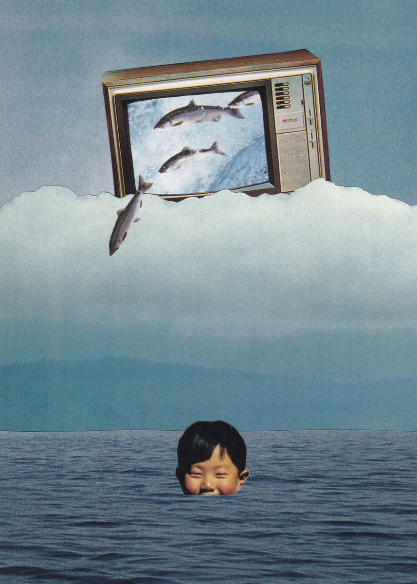 '3D television [collage]' Poster, picture, metal print, paint by Lerson ...