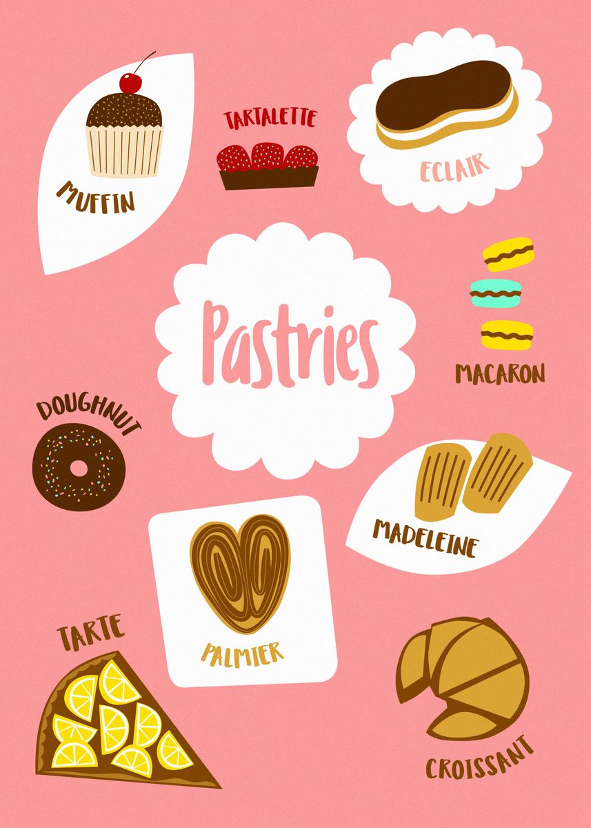 'Pastries' Poster, picture, metal print, paint by Lotta Hakola | Displate