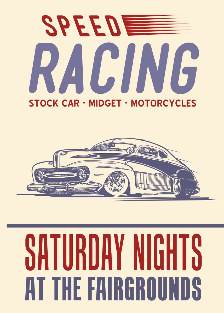 'Speed Racing' Poster, picture, metal print, paint by Eden Design ...