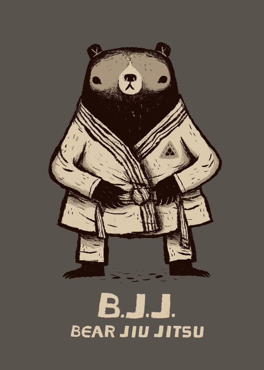 'Bear Jiu Jitsu - BJJ' Poster, picture, metal print, paint by Louis ...