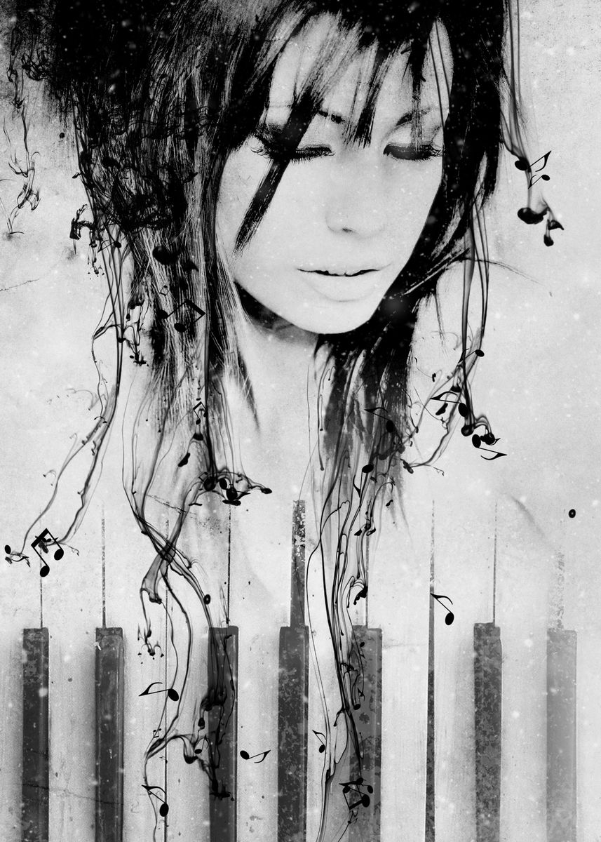 'Falling Between The Keys' Poster, picture, metal print, paint by Randy ...