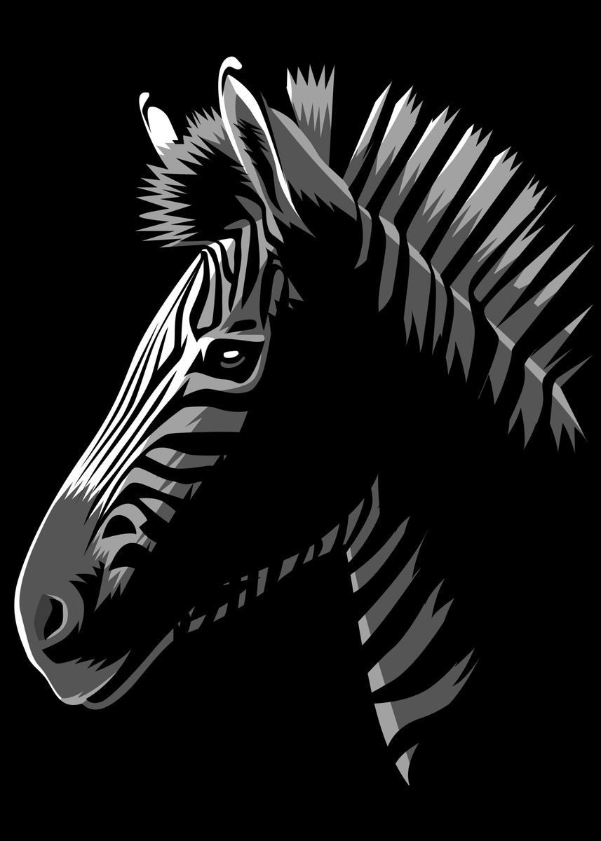 'zebra shadow' Poster by Alberto Perez | Displate