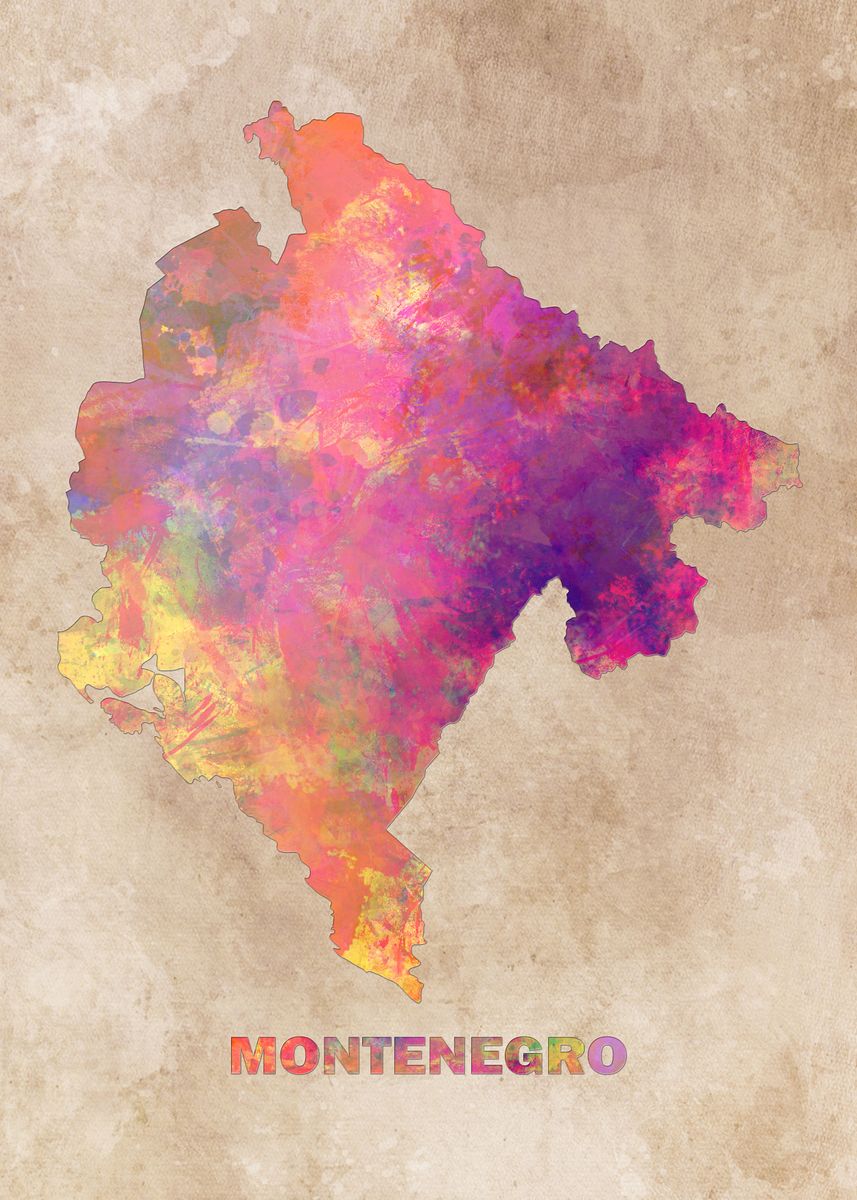 'Montenegro map' Poster by JBJart Justyna Jaszke | Displate