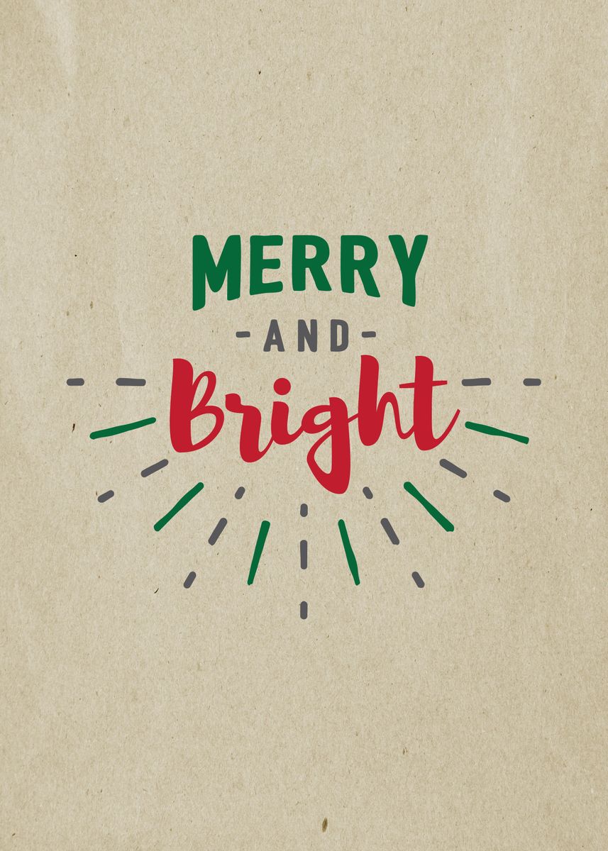 'Merry and Bright' Poster, picture, metal print, paint by Jennifer ...
