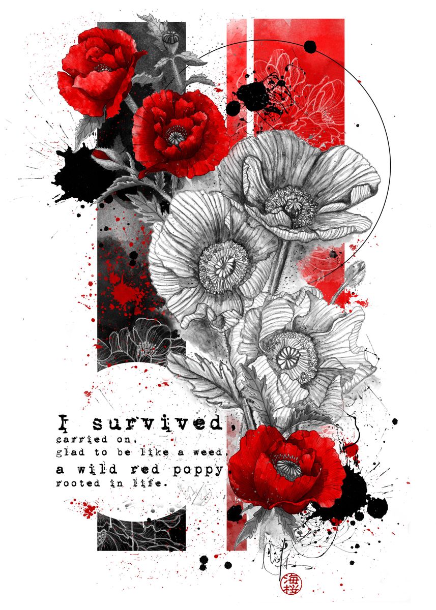 'I Survived' Poster, picture, metal print, paint by Marine Loup | Displate