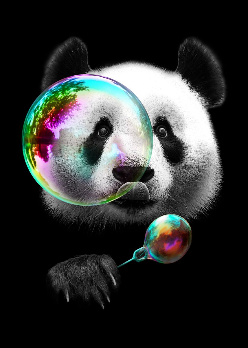 'PANDA BUBBLE MAKER' Poster by Adam Lawless | Displate