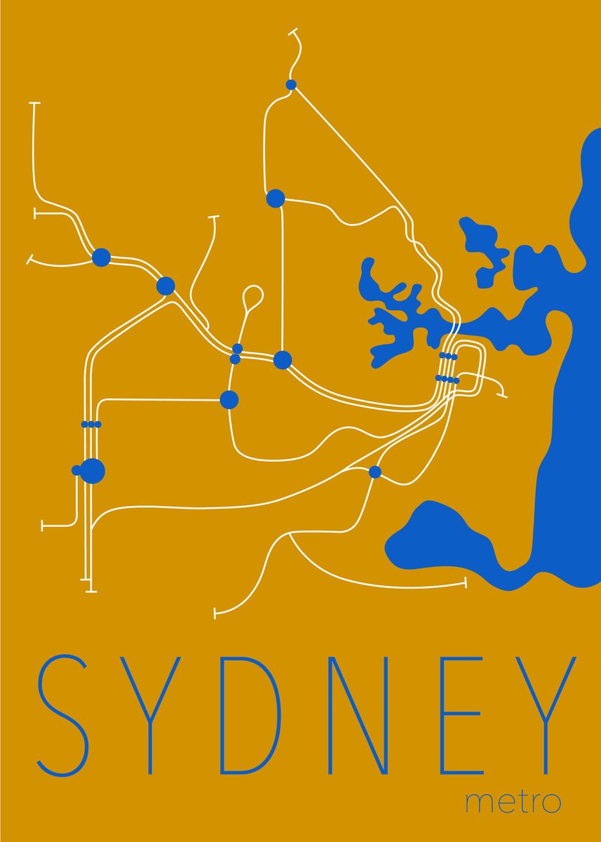 'Sydney Metro plan' Poster, picture, metal print, paint by Lotta Hakola ...