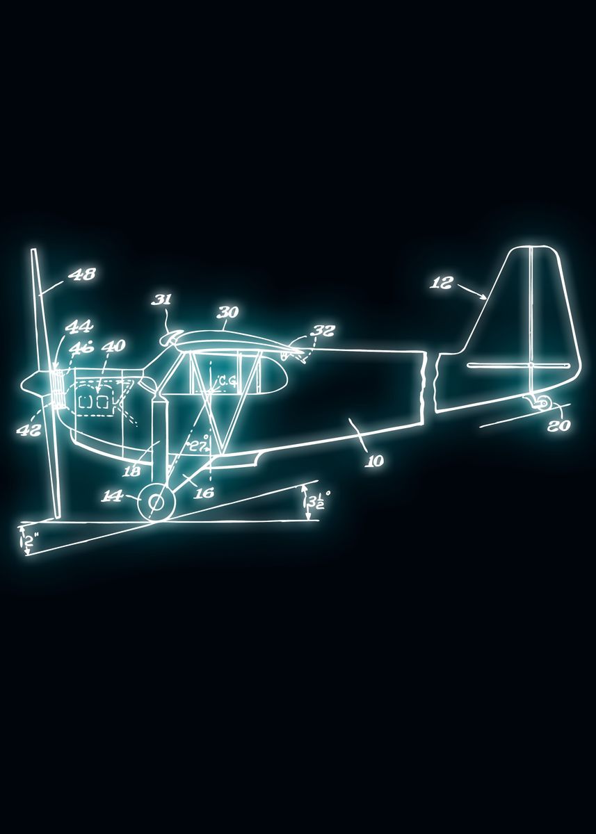 '012 - 1949 High-Lift airplane' Poster, picture, metal print, paint by ...