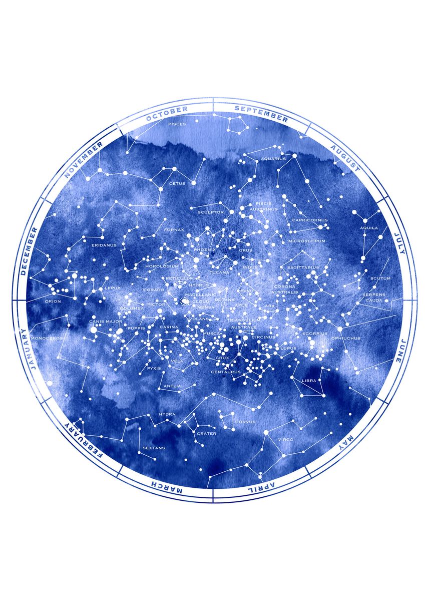'Southern Star Map' Poster, picture, metal print, paint by Stevyn ...