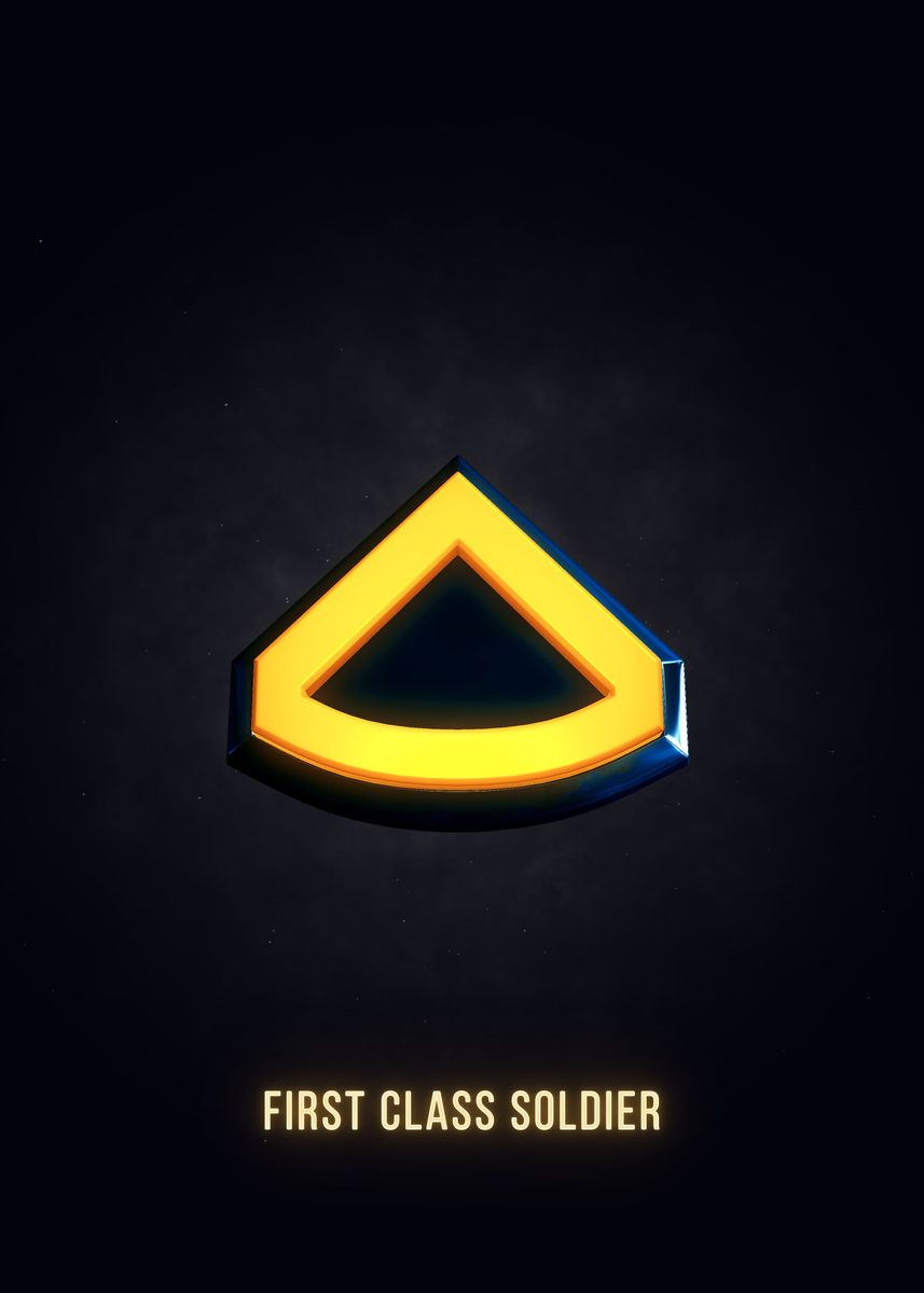 'First Class Soldier - Mili' Poster, picture, metal print, paint by ...