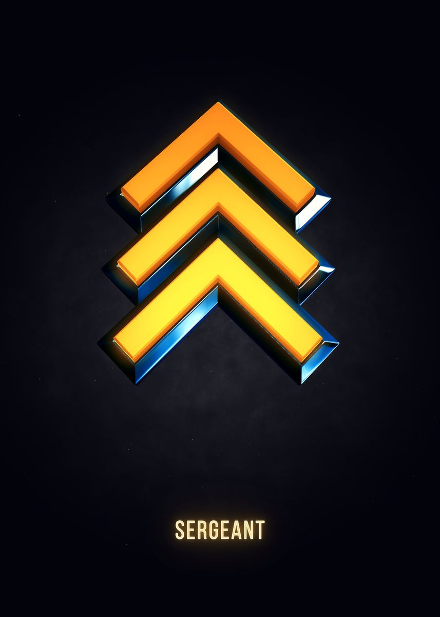 'Sergeant - Military Insign' Poster, picture, metal print, paint by ...