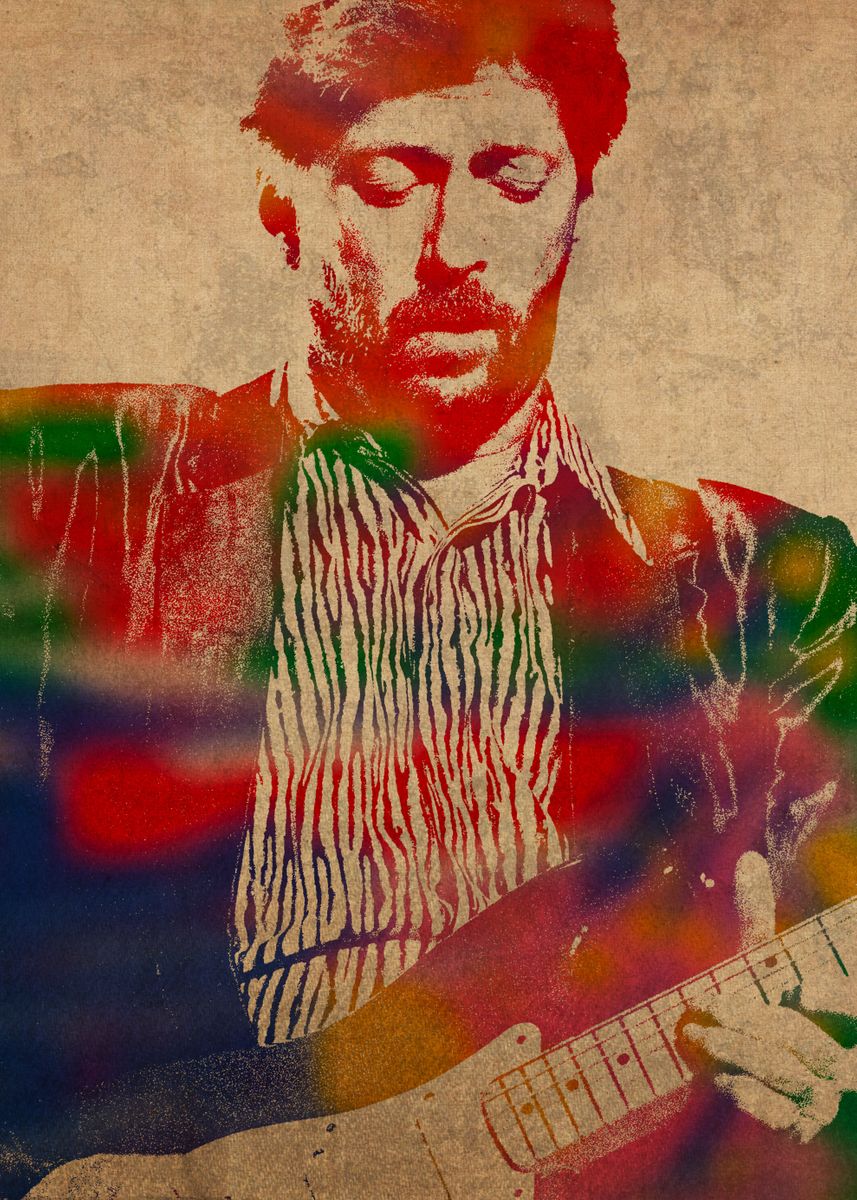 'Eric Clapton Watercolor Portrait' Poster by Design Turnpike | Displate