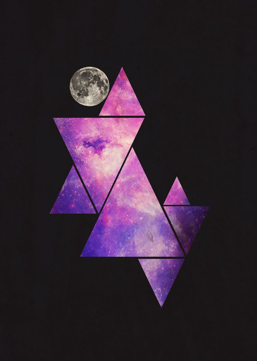 'moon geometric' Poster, picture, metal print, paint by venus ...