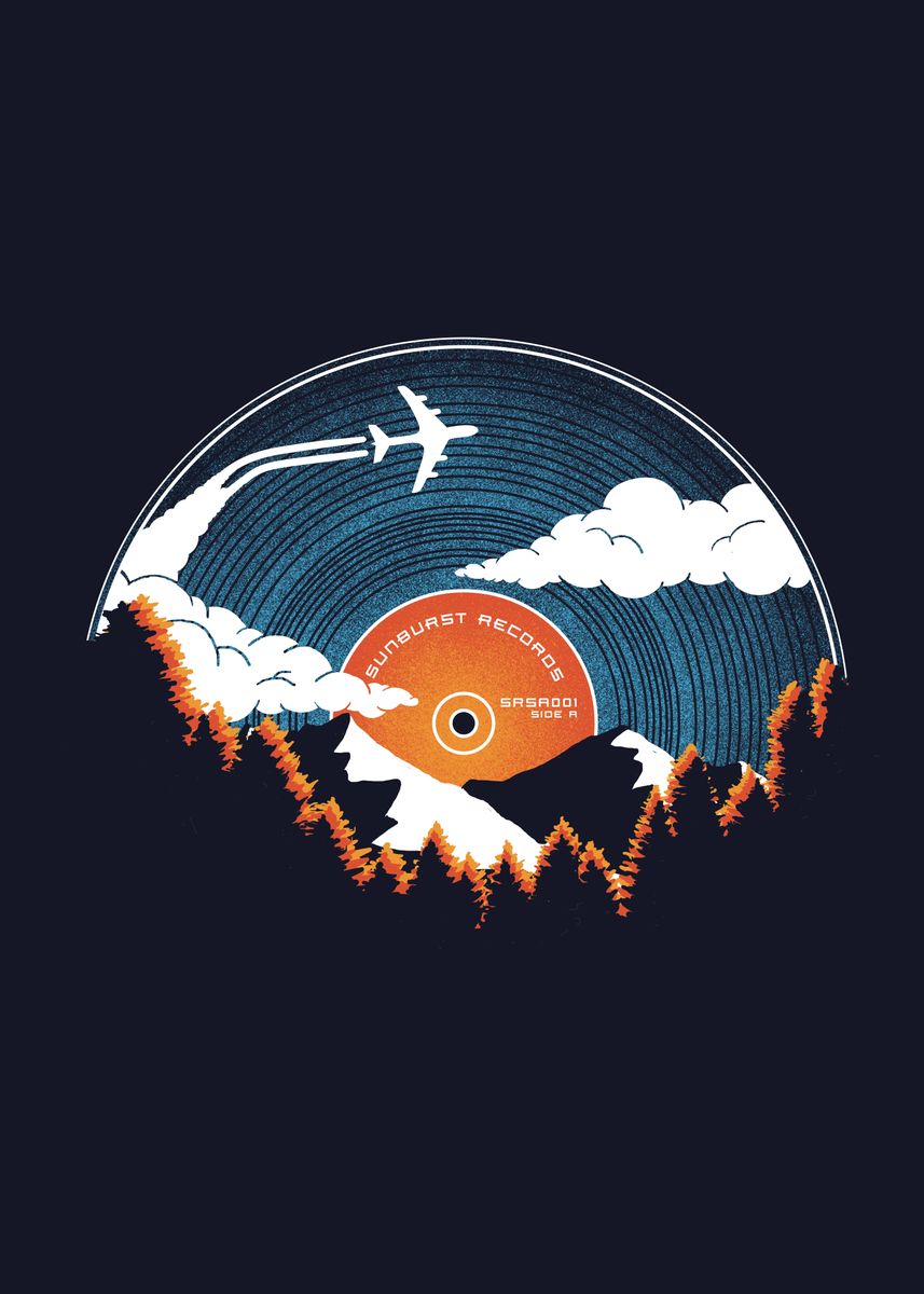 'Sunburst Records Redux' Poster by Dianne Delahunty | Displate