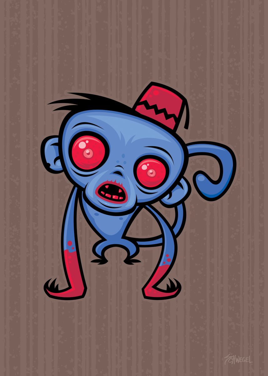 'Zombie Monkey' Poster, picture, metal print, paint by John Schwegel ...