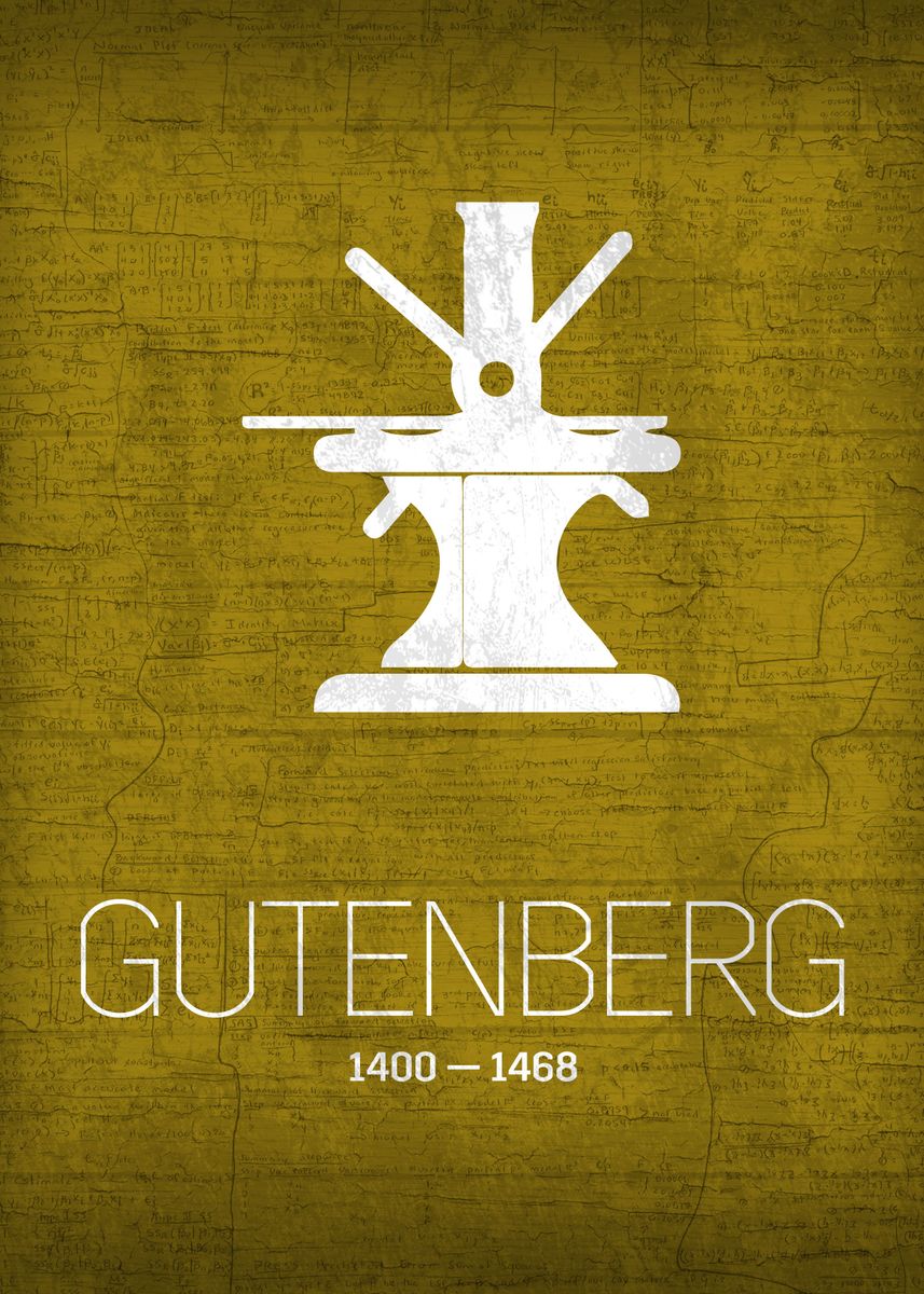 'Johannes Gutenberg The Inventors Series No 015' Poster, picture, metal ...