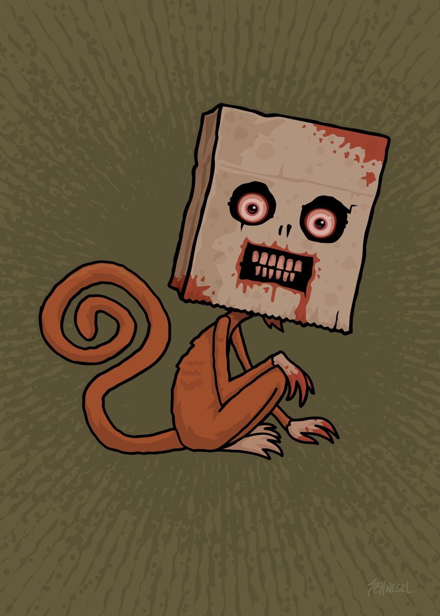 'Psycho Sack Monkey' Poster, picture, metal print, paint by John ...