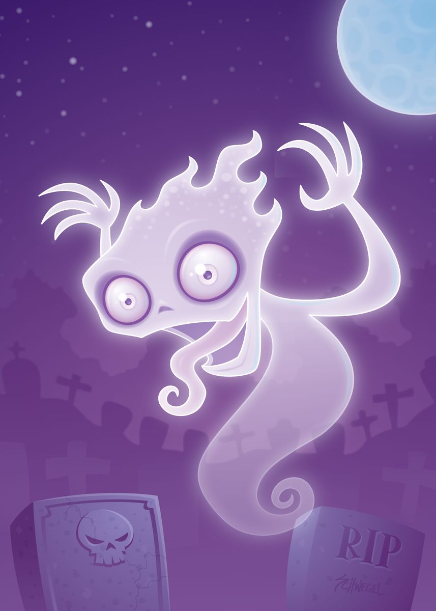 'Ghostie' Poster, picture, metal print, paint by John Schwegel | Displate