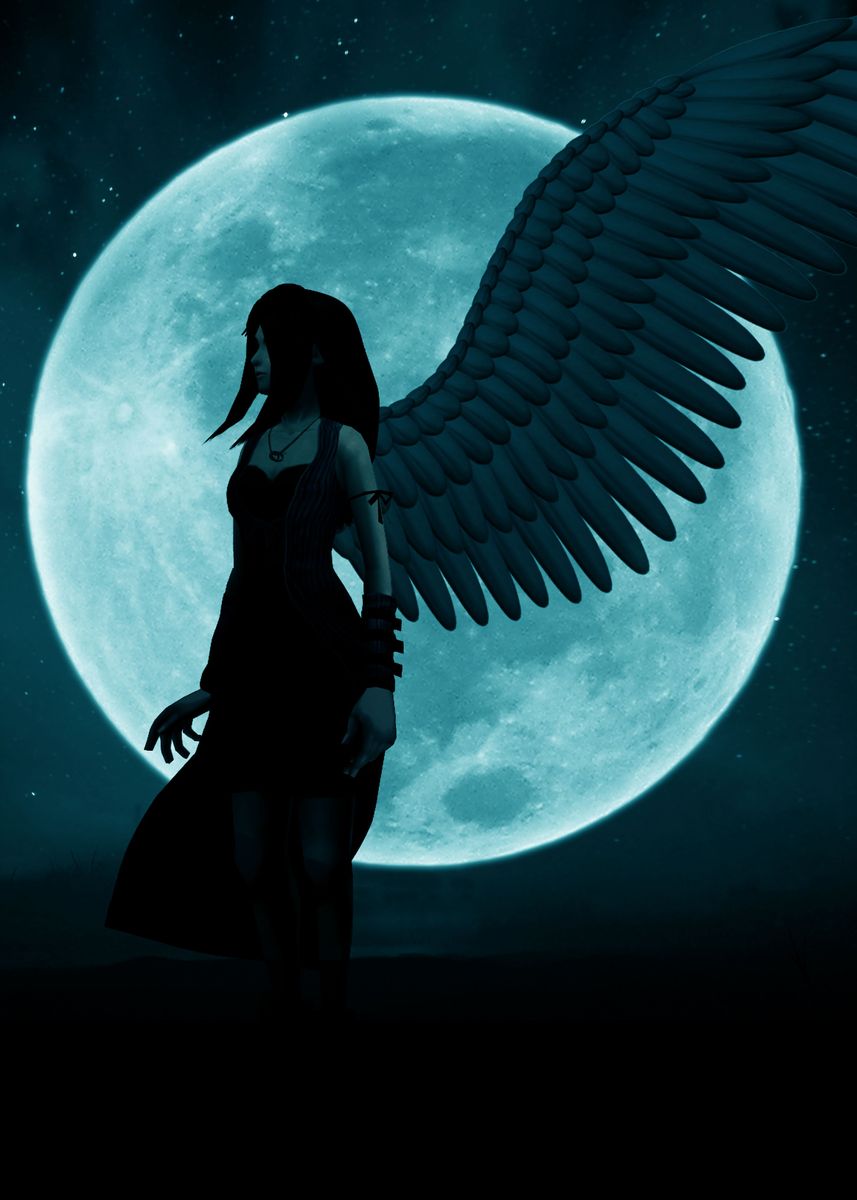 'Blue moon rinoa' Poster, picture, metal print, paint by anm diz | Displate