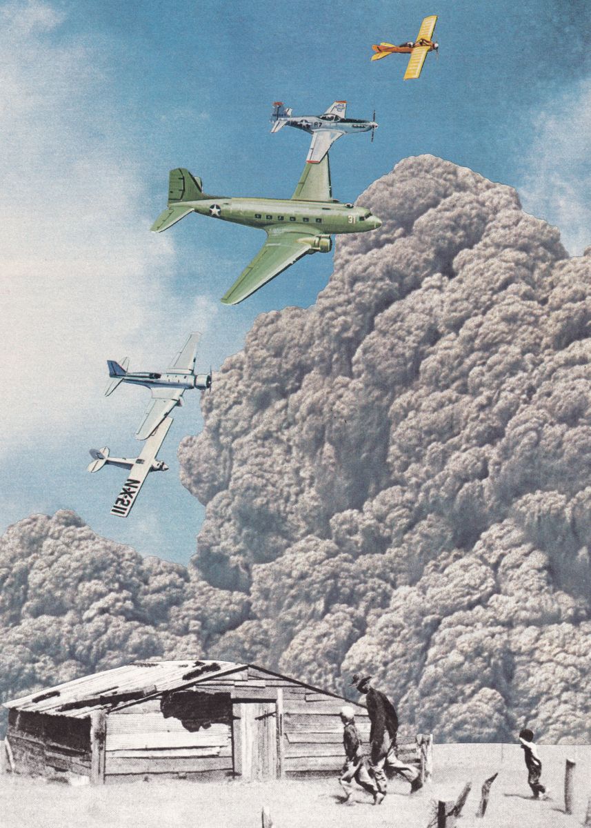 'Bombing [collage]' Poster, picture, metal print, paint by Lerson ...